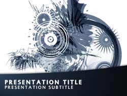 Royalty Free Abstract Art PowerPoint Template in Blue