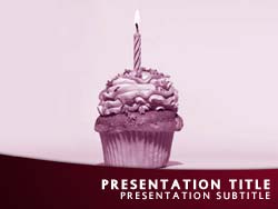 Royalty Free Birthday Cake PowerPoint Template in Red