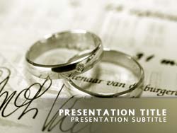 Royalty Free Wedding Rings PowerPoint Template in Yellow