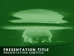 Royalty Free Nuclear Bomb Explosion PowerPoint Template in Green