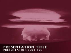 Royalty Free Nuclear Bomb Explosion PowerPoint Template in Red