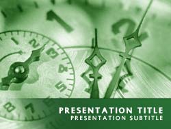 Royalty Free Time PowerPoint Template in Green