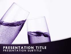 Royalty Free Champagne Toast PowerPoint Template in Purple