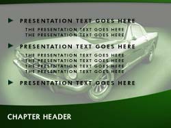 Royalty Free Ford Mustang Car PowerPoint Template in Green