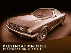 Royalty Free Ford Mustang Car PowerPoint Template in Orange