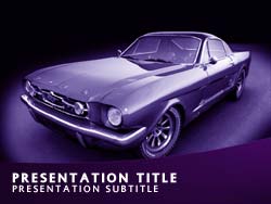 Royalty Free Ford Mustang Car PowerPoint Template in Purple