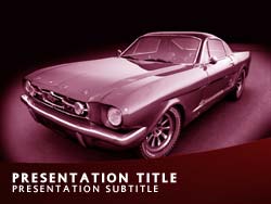 Royalty Free Ford Mustang Car PowerPoint Template in Red