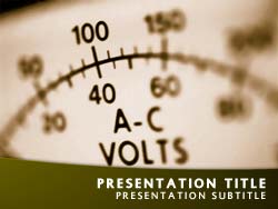 Royalty Free Electrical Volt Meter PowerPoint Template in Yellow
