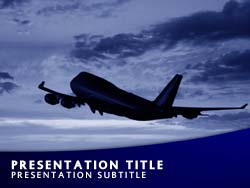 Royalty Free Flight PowerPoint Template in Blue