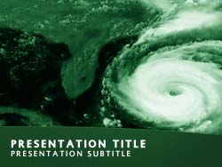 Royalty Free Hurricane Weather PowerPoint Template in Green
