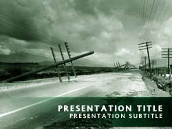 Royalty Free Storm PowerPoint Template in Green