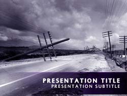 Royalty Free Storm PowerPoint Template in Purple