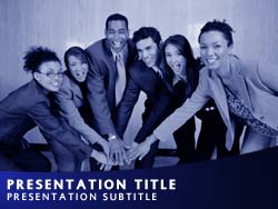 Royalty Free Teamwork PowerPoint Template in Blue