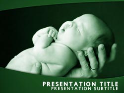 Royalty Free New Born Baby PowerPoint Template in Green