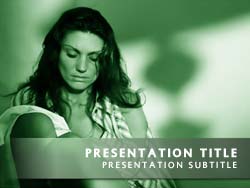 Royalty Free Domestic Violence PowerPoint Template in Green
