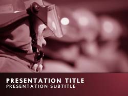 Royalty Free Fire Department PowerPoint Template in Red