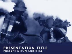Royalty Free Firefighters PowerPoint Template in Blue