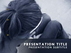 Royalty Free Depression PowerPoint Template in Blue