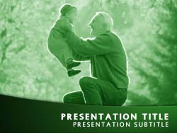 Royalty Free Family Generations PowerPoint Template in Green
