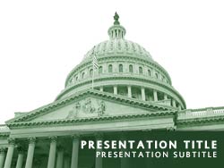 Royalty Free Capitol Hill PowerPoint Template in Green