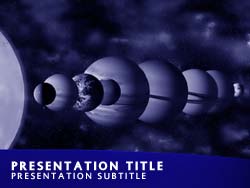 Royalty Free Solar System PowerPoint Template in Blue
