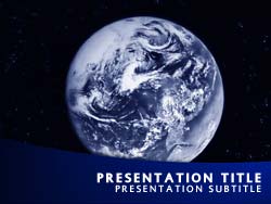 Royalty Free Planet Earth from Space PowerPoint Template in Blue