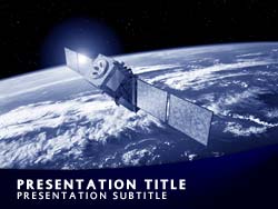 Royalty Free Satellite PowerPoint Template in Blue
