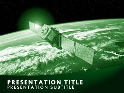 Royalty Free Satellite PowerPoint Template in Green