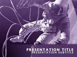 Royalty Free Astronaut PowerPoint Template in Purple