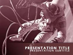 Royalty Free Astronaut PowerPoint Template in Red