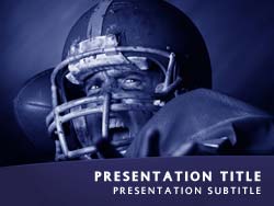 Royalty Free Football Quarterback PowerPoint Template in Blue