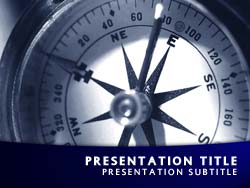Royalty Free Compass PowerPoint Template in Blue