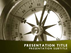 Royalty Free Compass PowerPoint Template in Yellow