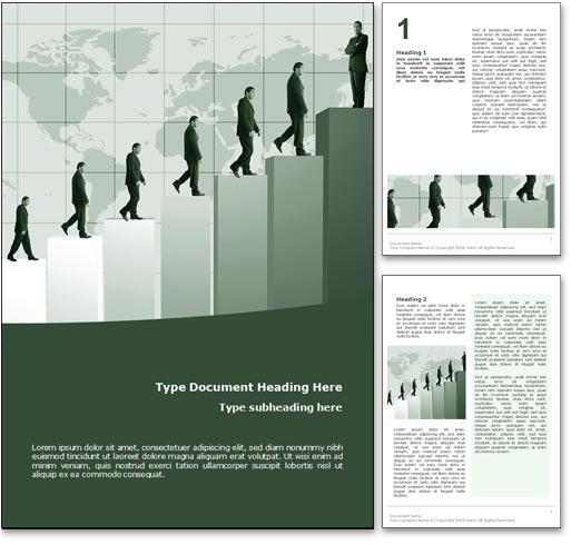Royalty Free Company Growth Microsoft Word Template in Green