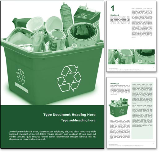 Royalty Free Recycle Microsoft Word Template In Green