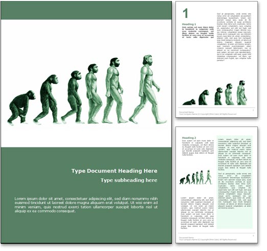 Royalty Free Evolution Microsoft Word Template in Green