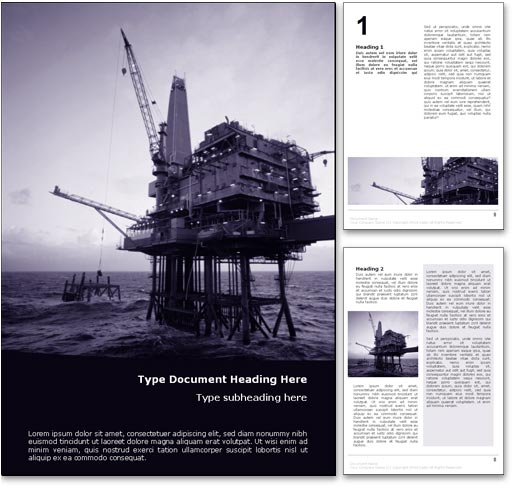 Royalty Free Offshore Oil Microsoft Word Template in Purple