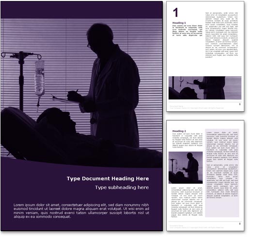 Royalty Free Health Care Microsoft Word Template In Purple