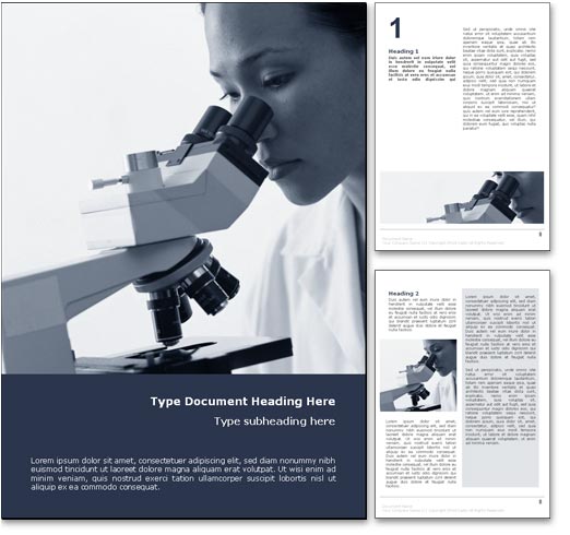 Royalty Free Microbiology Microsoft Word Template In Blue