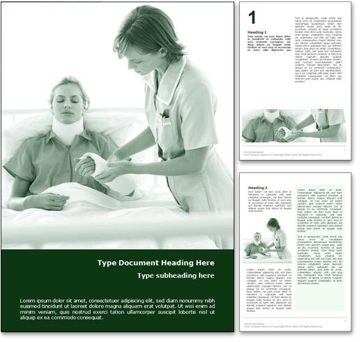 Royalty Free Hospital Nurse Microsoft Word Template in Green