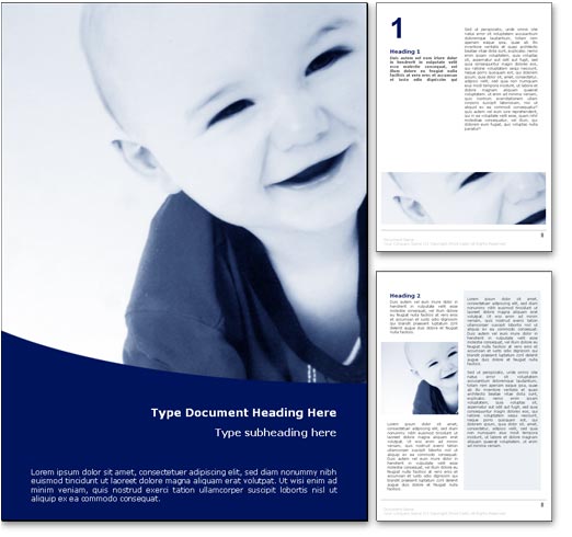 Royalty Free Baby Toddler Microsoft Word Template In Blue