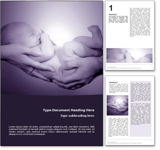 Royalty Free Baby Microsoft Word Template In Purple