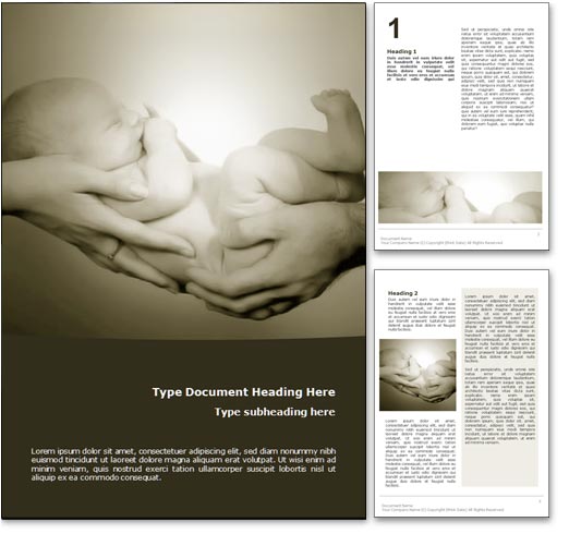 Royalty Free Baby Microsoft Word Template In Yellow