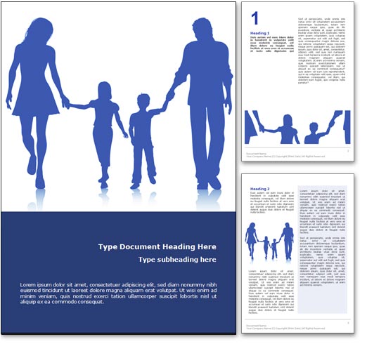 Royalty Free Family Microsoft Word Template In Blue