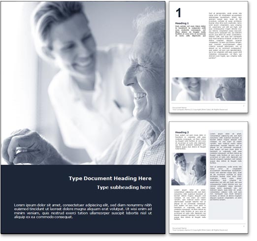 Royalty Free Caregiver Microsoft Word Template in Blue